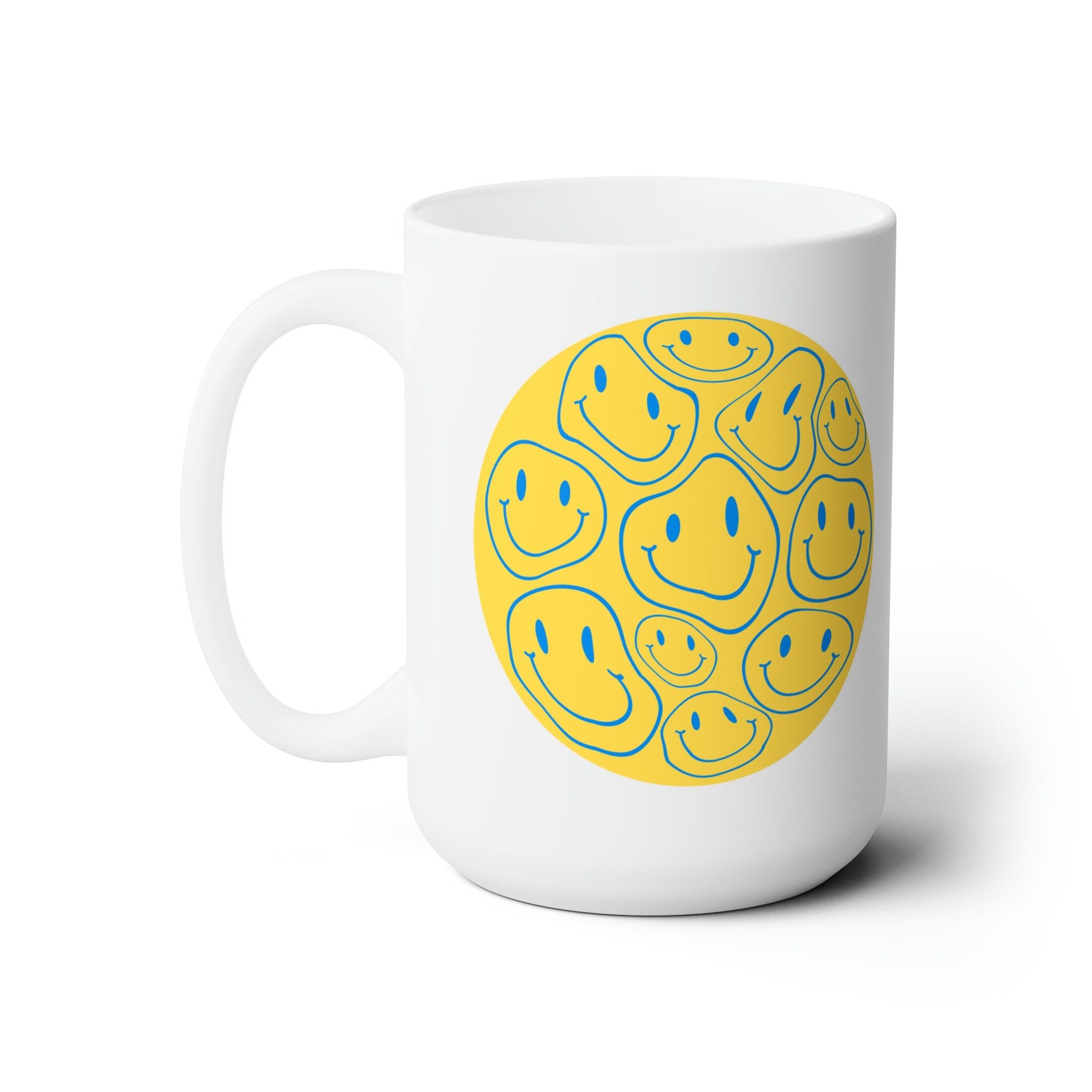 Smiley Face Coffee Mug Happy Tea Cup Smiley Faces Birthday Gift for Him ...