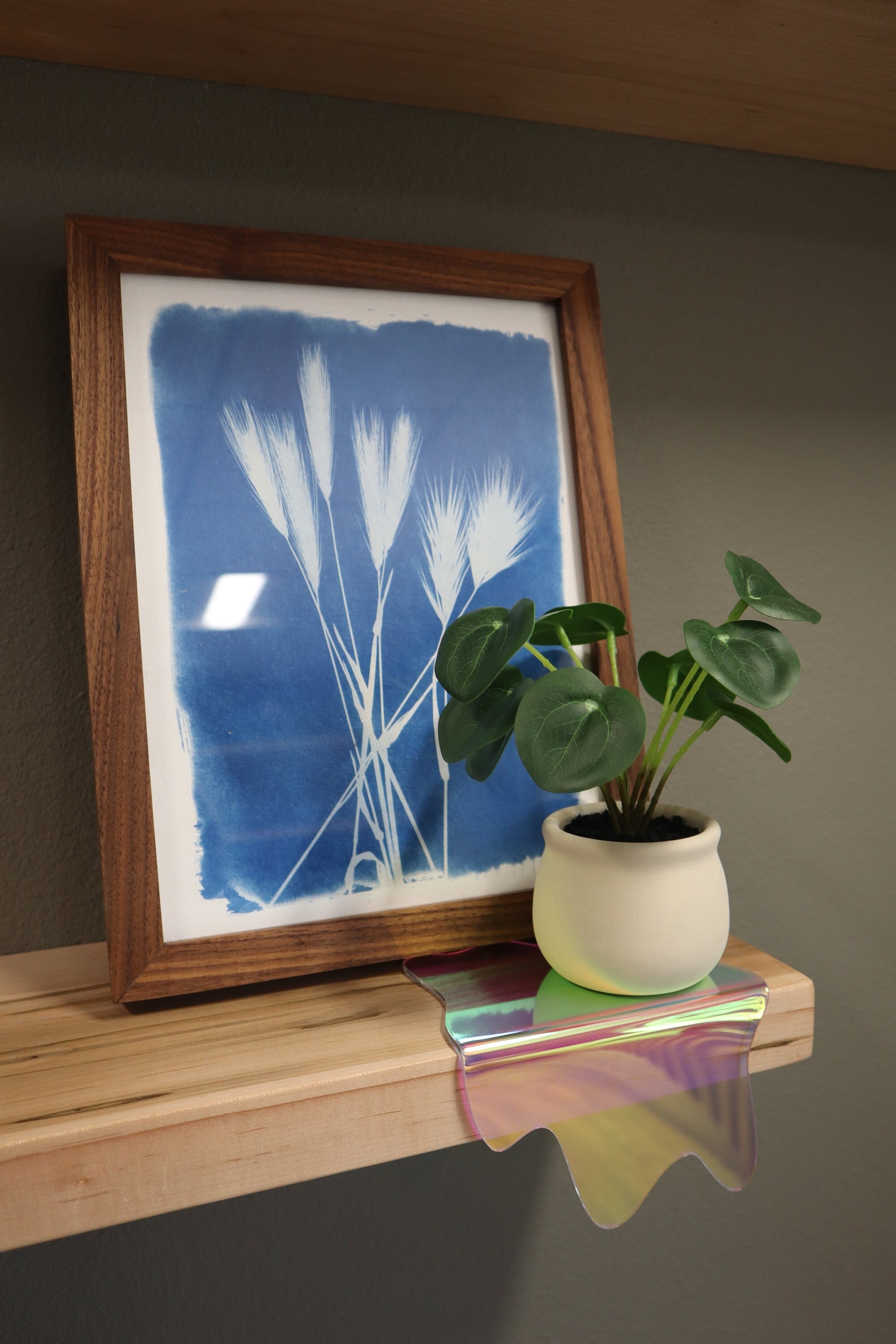 Small Wavy Acrylic Shelf Colorful Bedroom Shelf Vibrant Clear Shelves ...