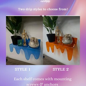 Drip Acrylic Shelf - Colorful Bedroom Shelf - Vibrant Clear Shelves ...