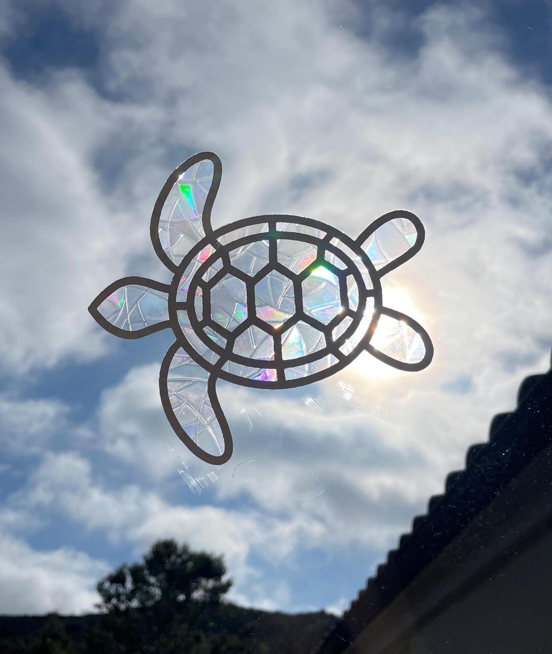 Turtle Window Sun Catcher Cling | Rainbow Maker Cling | Window Cling ...