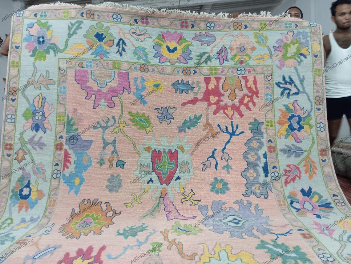 Multi Size Contemporary Oushak Rug Soft Pink Accent 5x8, 6x9, 8x10 ...