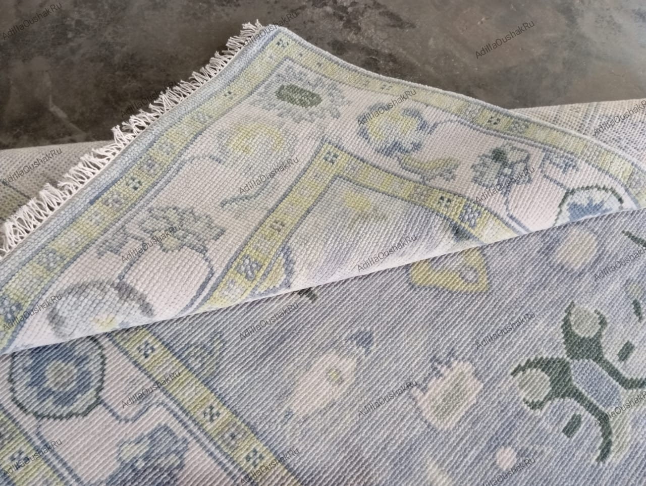 Oushak Rug Blue Green 8x10, 9x12, Turkish Knot Rug Traditional HAND ...