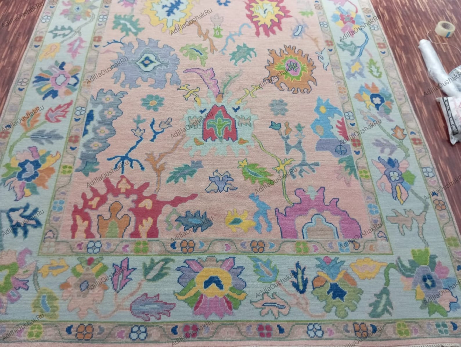 Multi Size Contemporary Oushak Rug Soft Pink Accent 5x8, 6x9, 8x10 ...