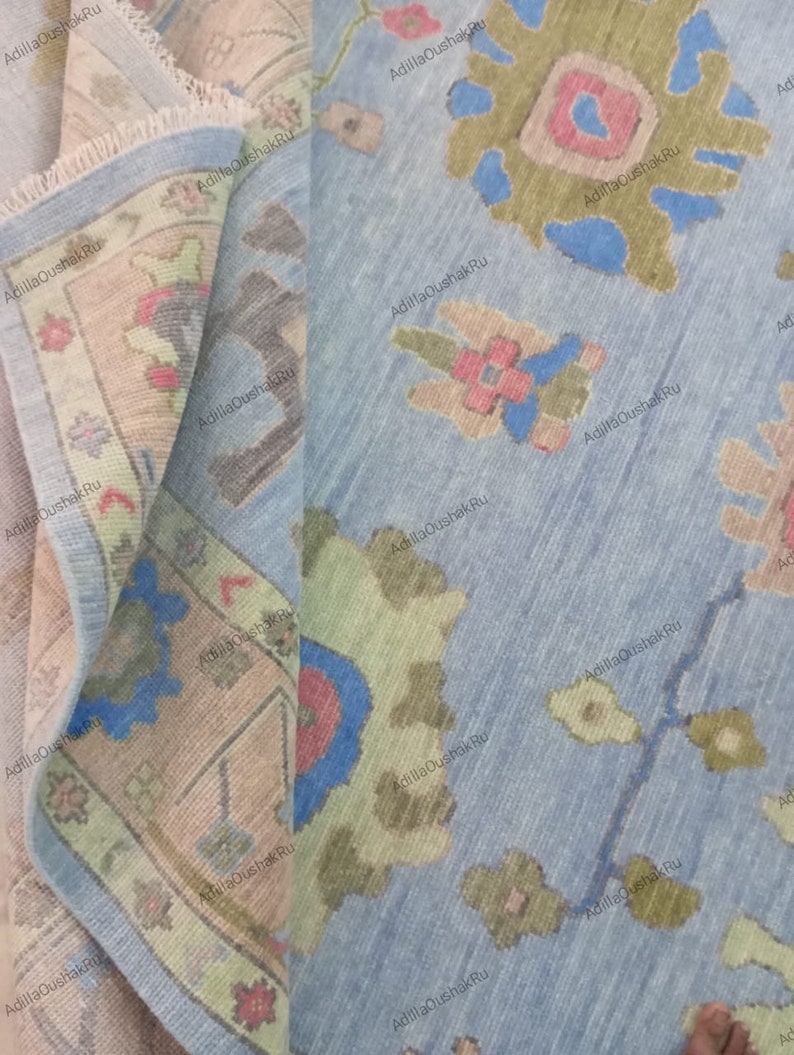 Oushak Rugs Living Room Pastel Oushak Rug 8x10 9x12 Custom Oushak ...