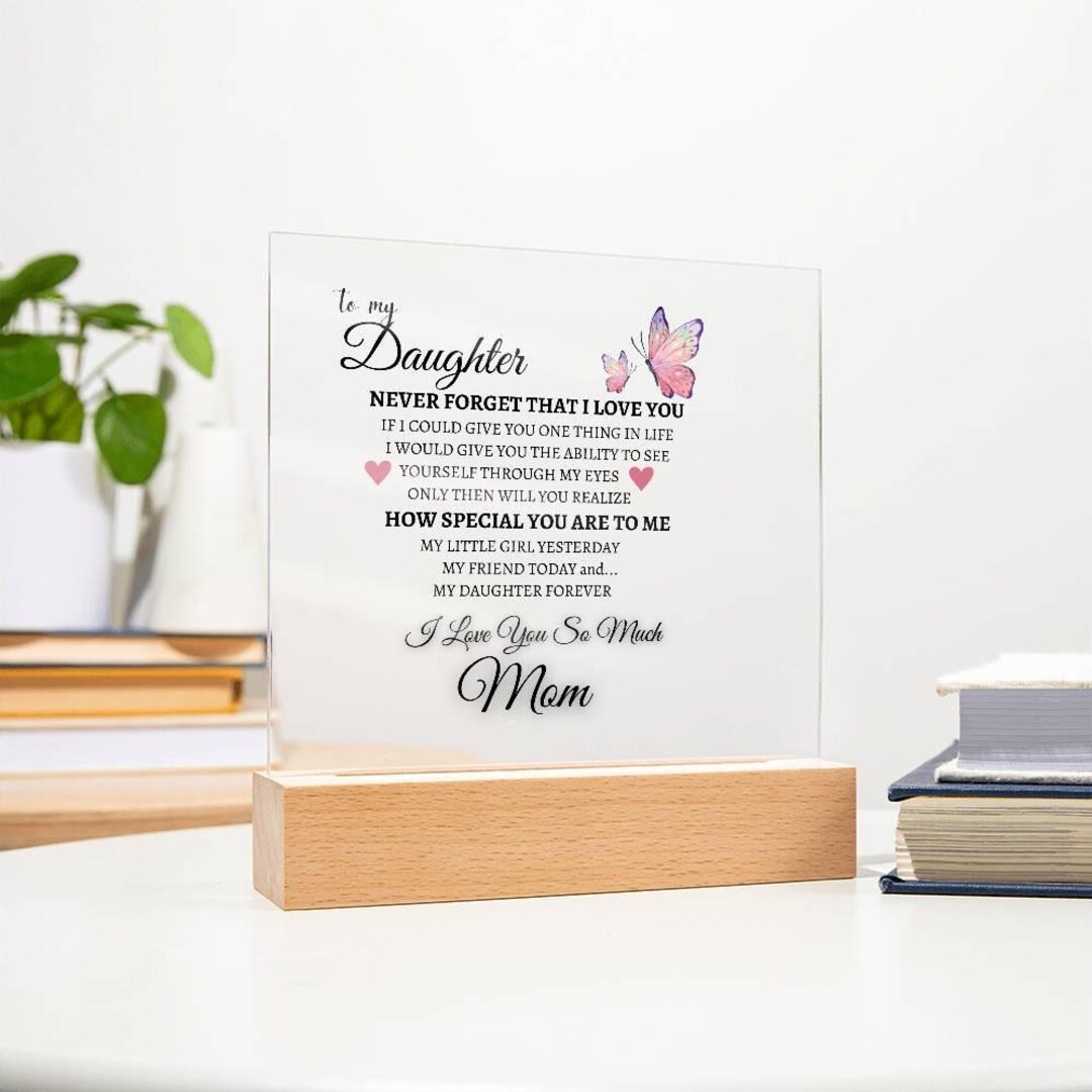 Daughter Plaque, Acrylic Art, Square Décor, Sentimental Gift, Family ...