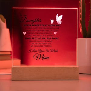 Daughter Plaque, Acrylic Art, Square Décor, Sentimental Gift, Family ...