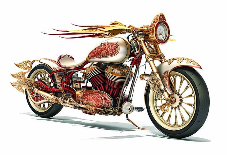 Steampunk Motorcycle No.1 Digital Art Download - Etsy