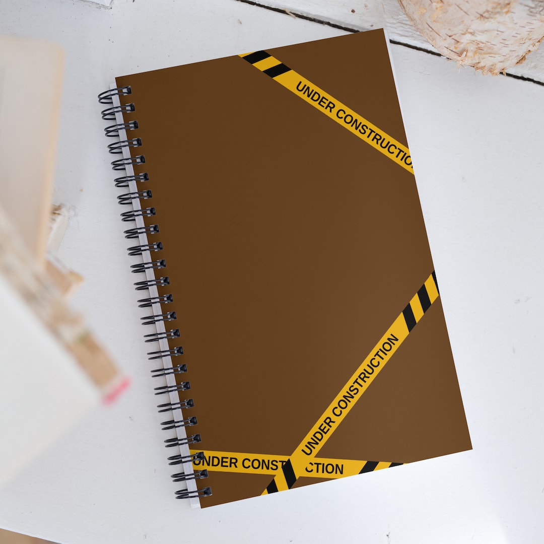 Under Construction Brown Spiral Notebook - Dotted - Etsy
