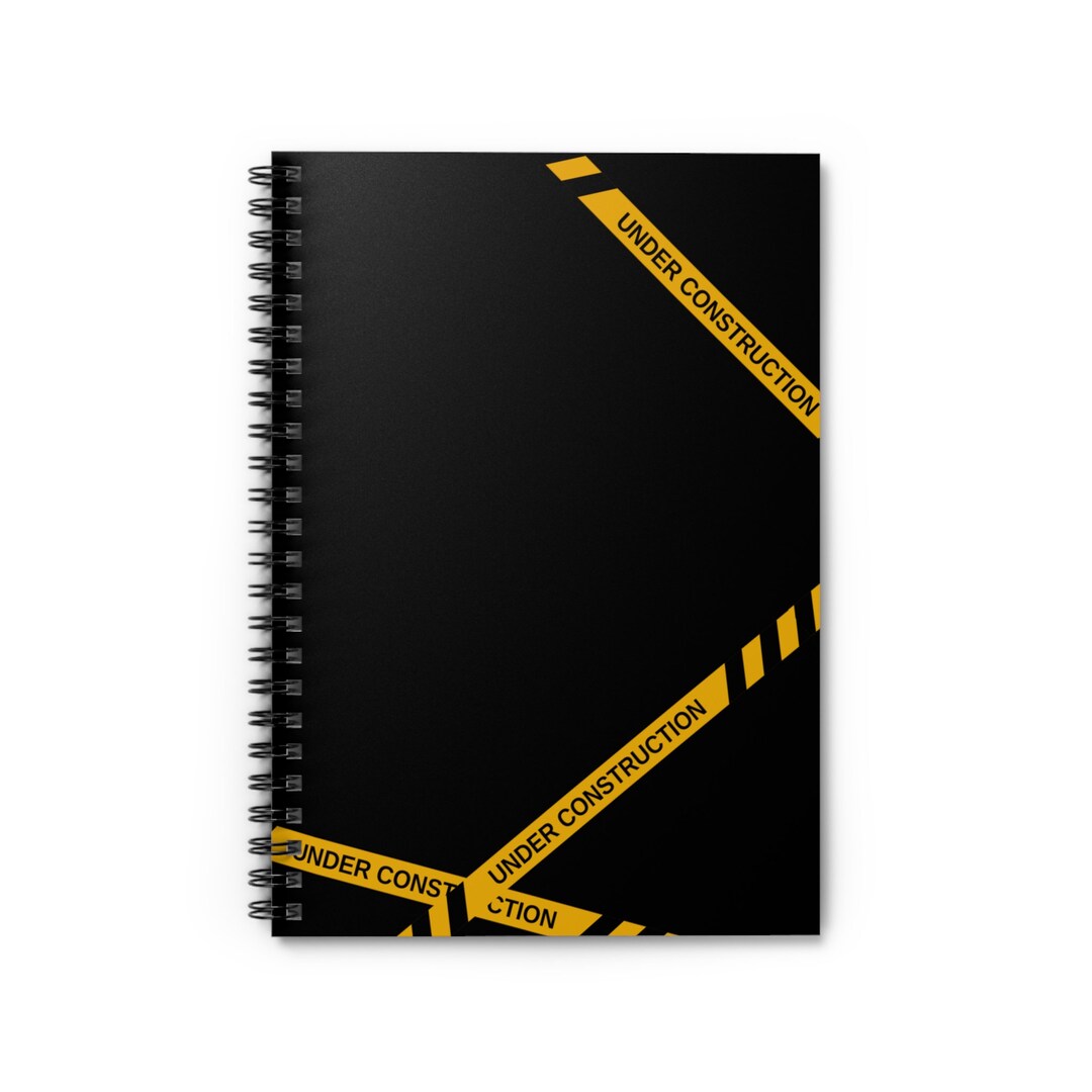 Under Construction Black Spiral Notebook - Ruled Line - Etsy