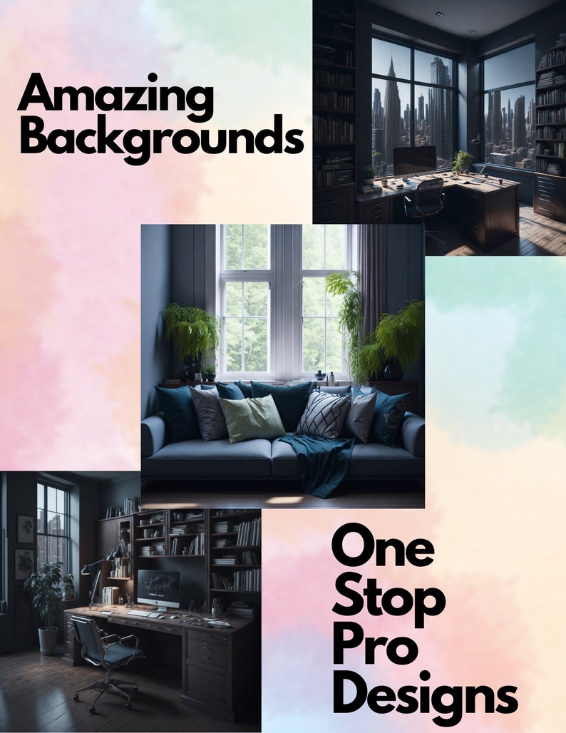 Zoom Virtual Background / Escritorio con vista a la ciudad Back Drop ...