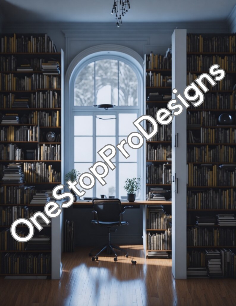 Zoom Virtual Background | Window + Bookshelf Back Drop | Professional ...