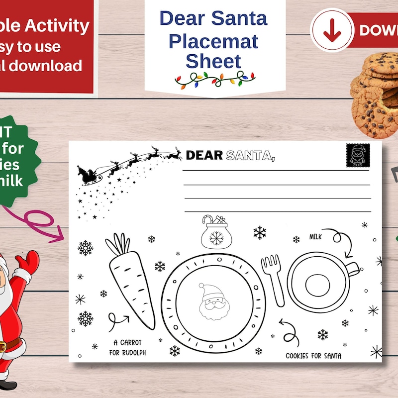 Dear Santa Placemat - Etsy