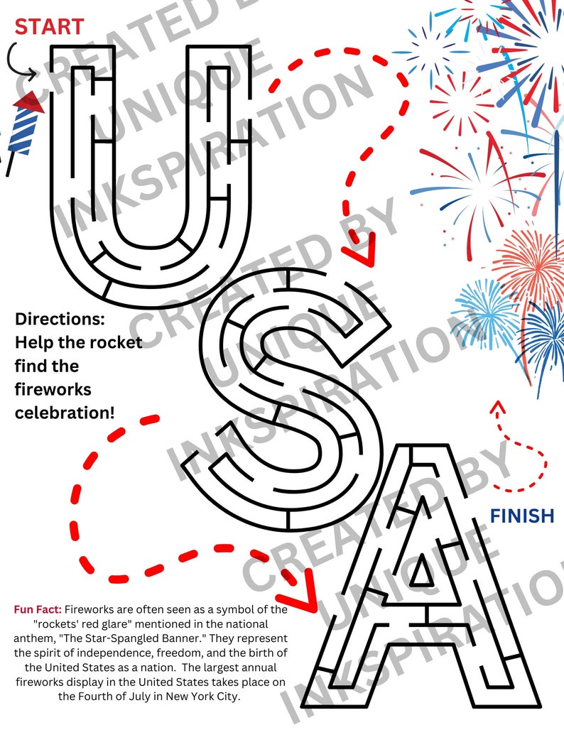 Fourth of July Patriotic Mazes- Printable Bundle, 4th of July, Holiday ...