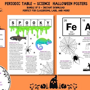 Periodic Table Halloween Science Posters, Halloween Decor, Classroom ...