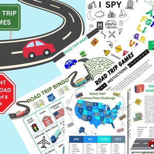 Road Trip Game Bundle, I SPY, Puzzle, Word Search and Maze Travel Games ...