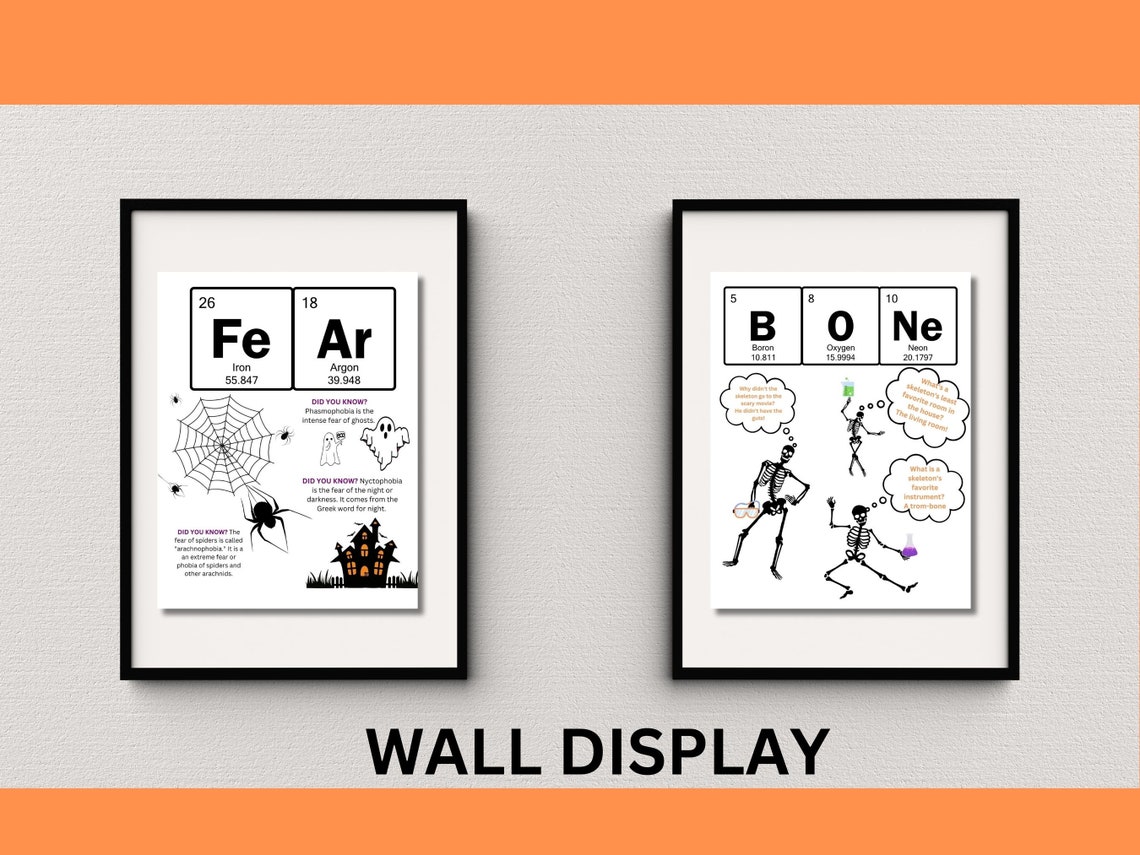 Periodic Table Halloween Science Posters, Halloween Decor, Classroom ...