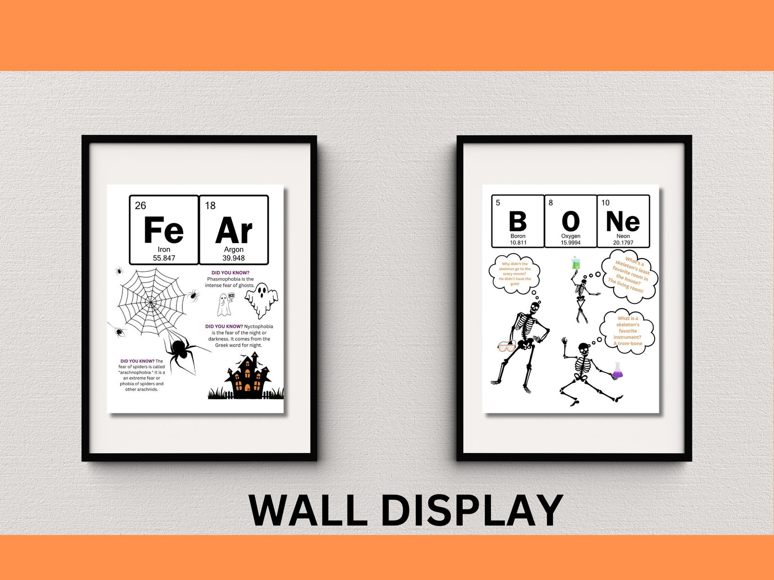 Periodic Table Halloween Science Posters, Halloween Decor, Classroom ...