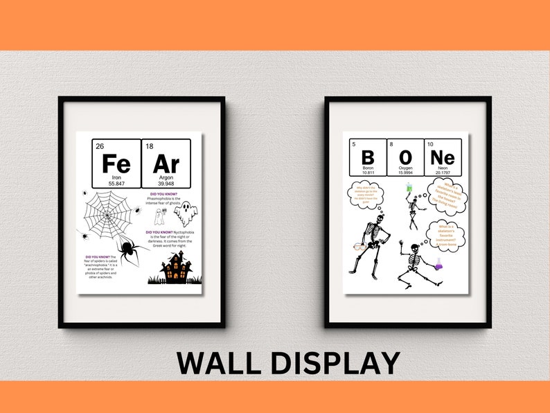 Periodic Table Halloween Science Posters, Halloween Decor, Classroom ...