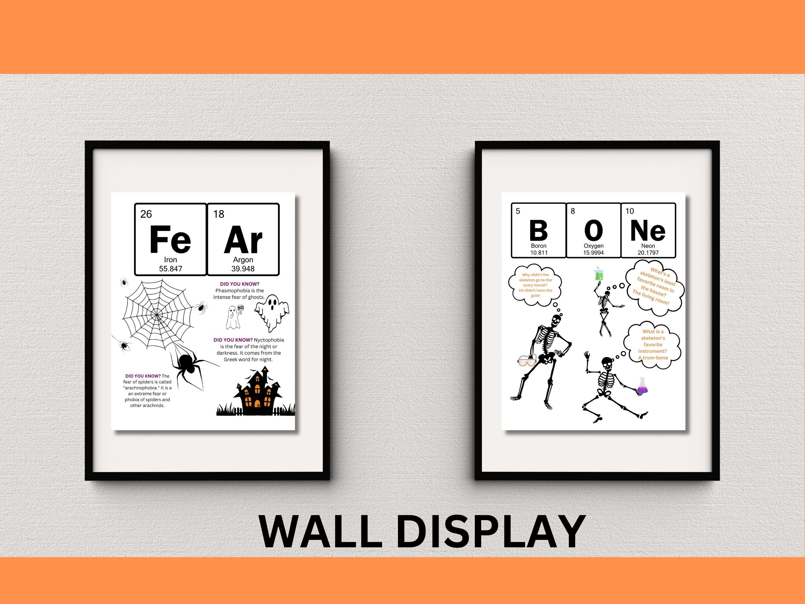 Periodic Table Halloween Science Posters, Halloween Decor, Classroom ...
