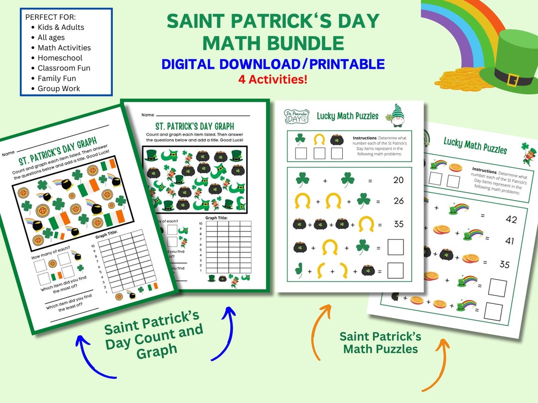 Math Counting, Graphing & Solving, Saint Patrick's Day, Creative ...
