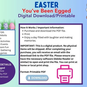 You've Been Egged Easter Game, Gift, Neighborhood Easter Egg Hunt ...