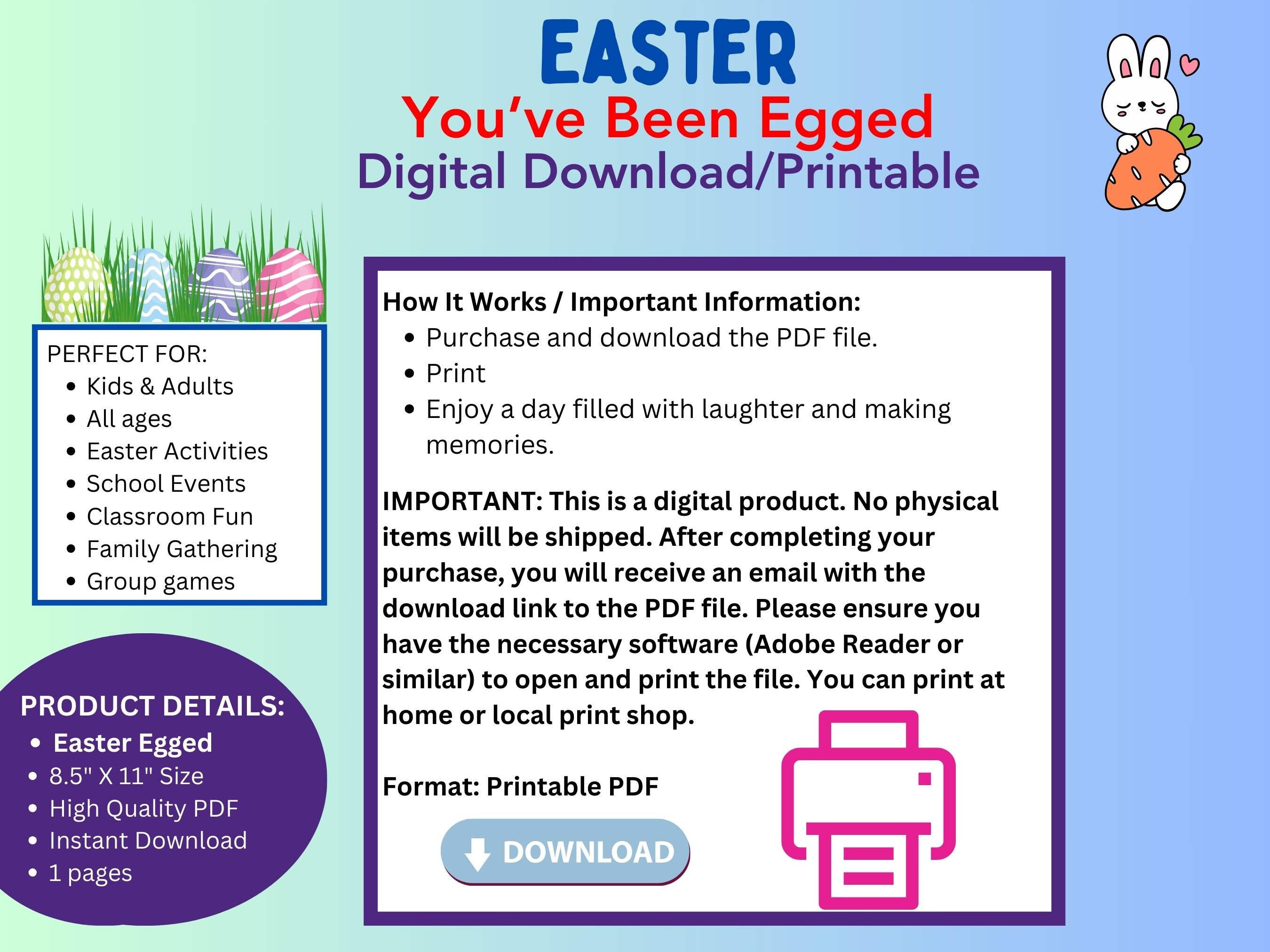 You've Been Egged Easter Game, Gift, Neighborhood Easter Egg Hunt ...