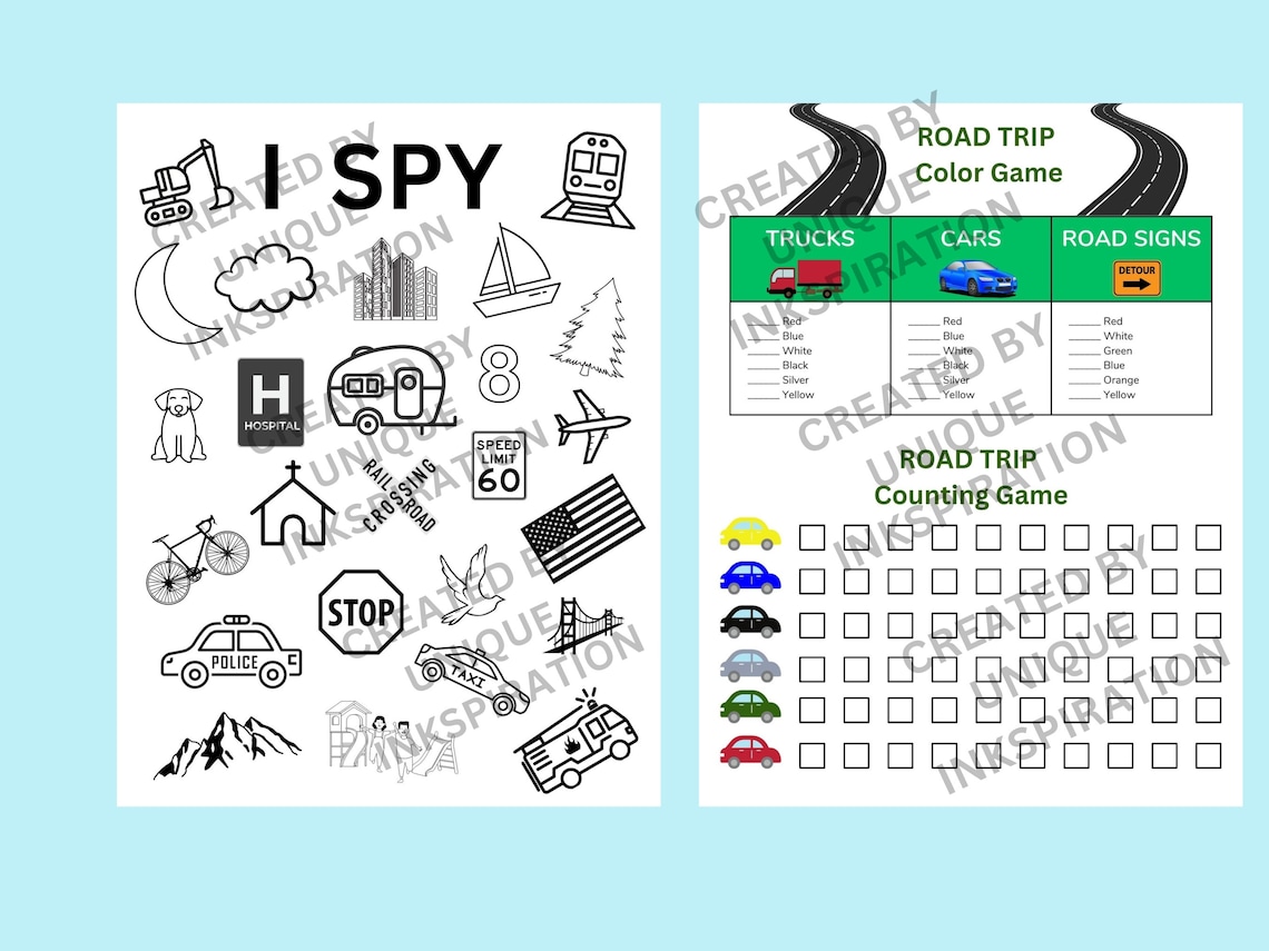 Road Trip Game Bundle, I SPY, Puzzle, Word Search and Maze Travel Games ...