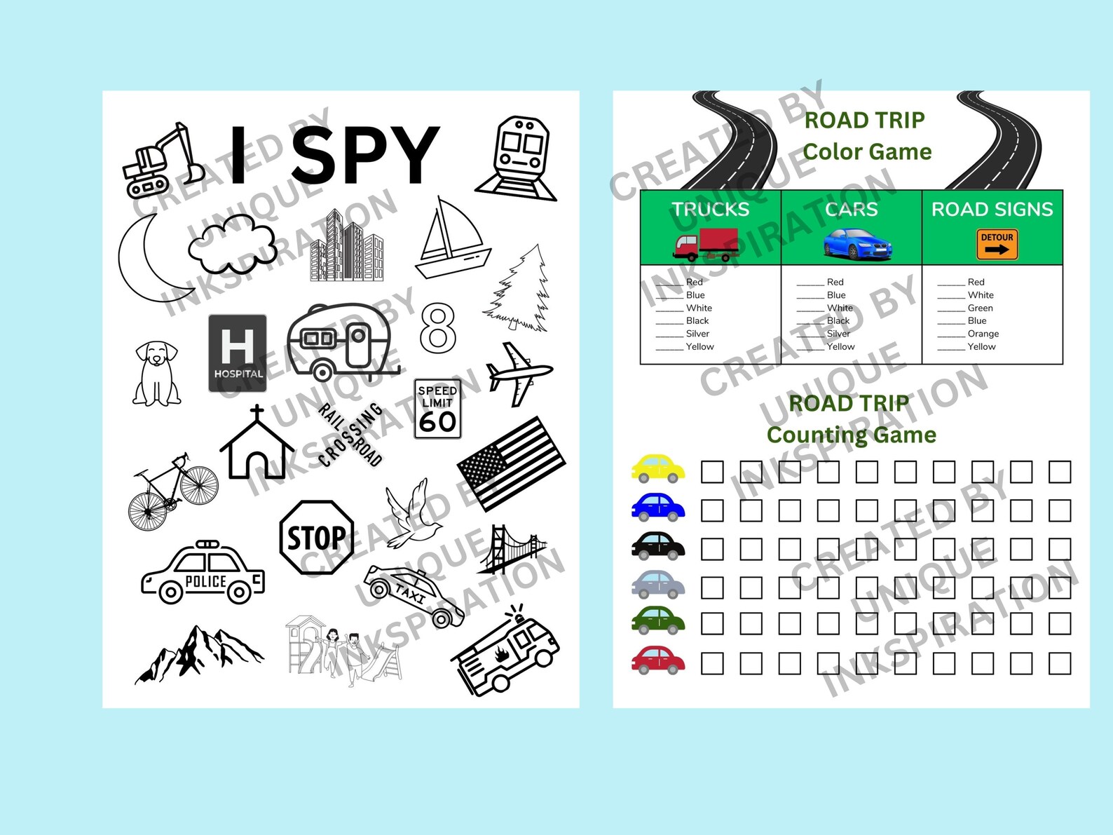 Road Trip Game Bundle, I SPY, Puzzle, Word Search and Maze Travel Games ...