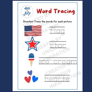 4th of July Activity Bundle for Learners - Phonics, Letter Tracing ...