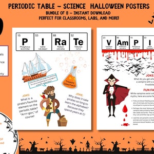 Periodic Table Halloween Science Posters, Halloween Decor, Classroom ...