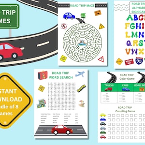 Road Trip Game Bundle, I SPY, Puzzle, Word Search and Maze Travel Games ...