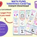 Math Puns: Colorful Valentine's Math Pun Notes, Printable Cards ...