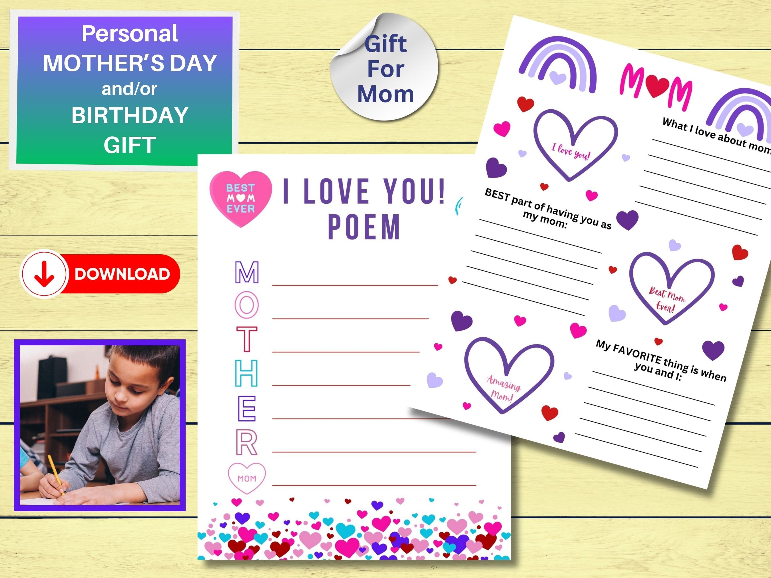 Birthday Gift for Mom, Mother's Day Gift, Celebrate Mom, Acrostic Poem ...