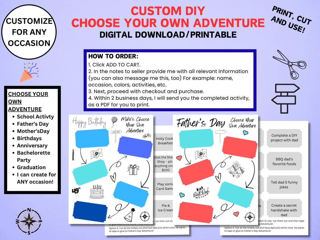 DIY Choose Your Own Adventure Map, Custom Printable, Any Occasion ...