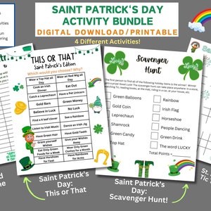 Saint Patrick's Day Digital Fun Pack, Scavenger Hunt, Word Play, This ...
