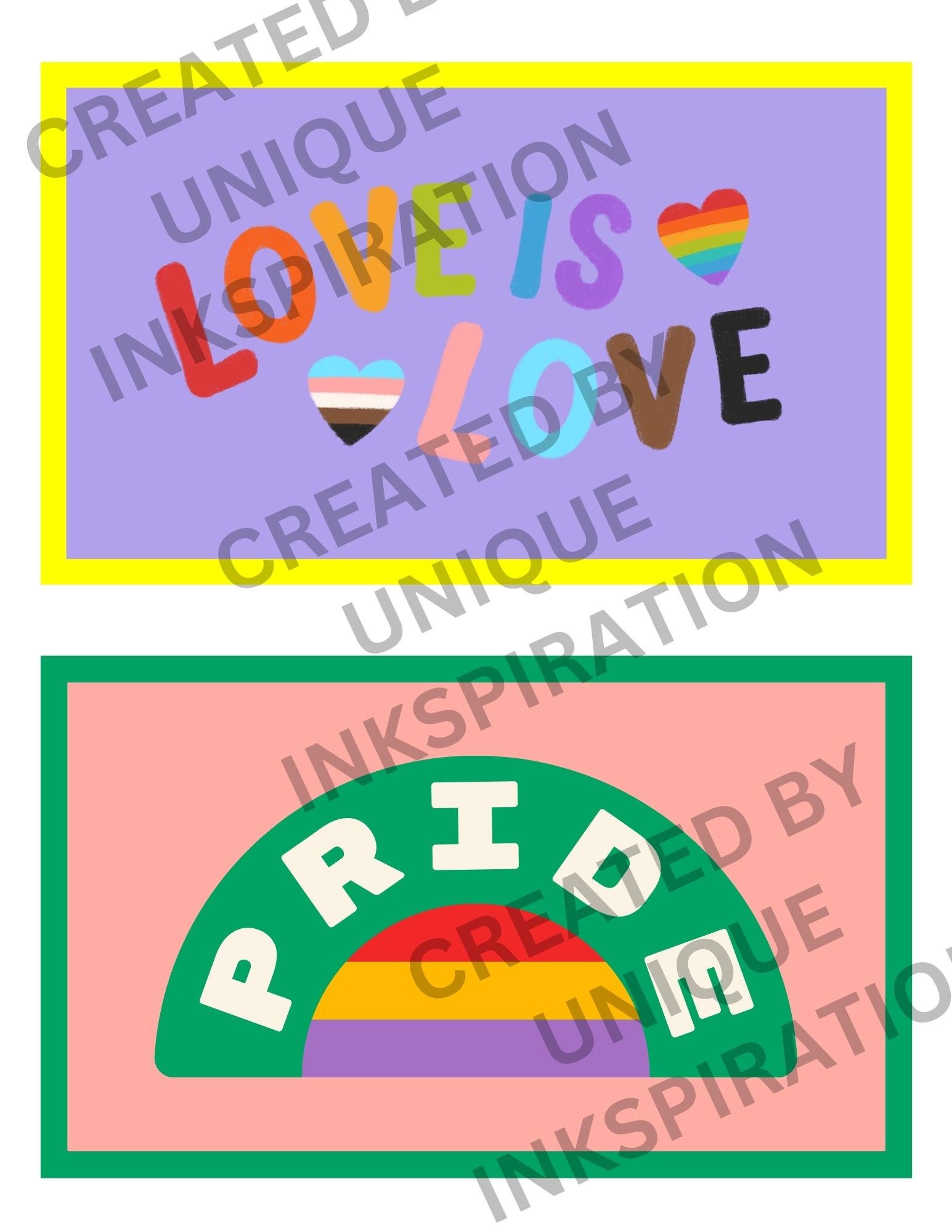 Celebrate PRIDE With Downloadable Postcards - Set of 6 LGBTQ+ Designs ...