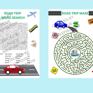 Road Trip Game Bundle, I SPY, Puzzle, Word Search and Maze Travel Games ...