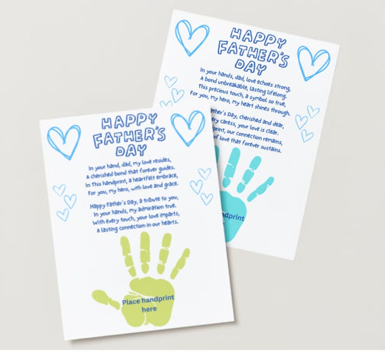 Handprint Poem Father's Day - Printable/download, Gift for Dad, Daddy ...