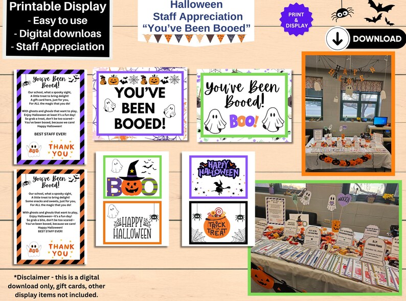 Halloween Staff Appreciation Printable, “you’ve Been Booed” Teacher ...