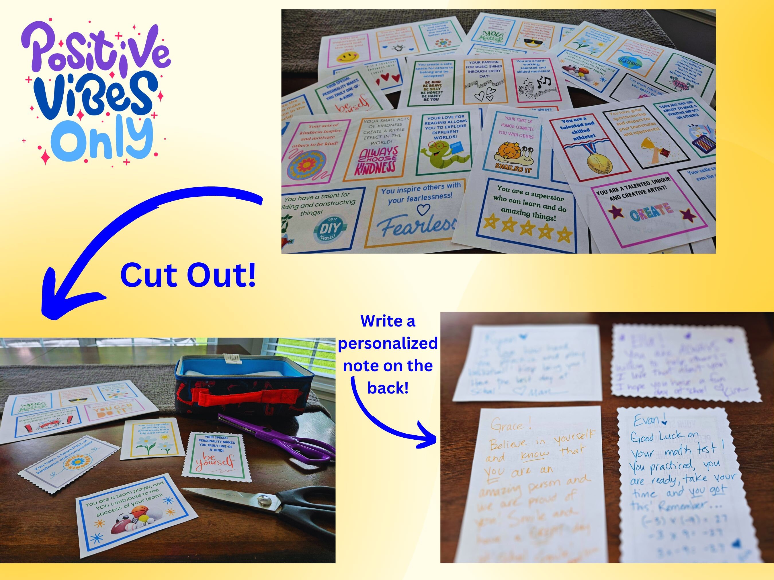 40 Positivity Lunch Notes, Self-affirmations, Growth Mindset, Office ...