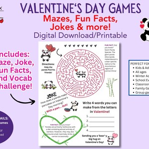 Valentine's Day Activity Sheets Bundle, Fun for All Ages, Class ...