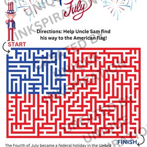 Fourth of July Patriotic Mazes- Printable Bundle, 4th of July, Holiday ...