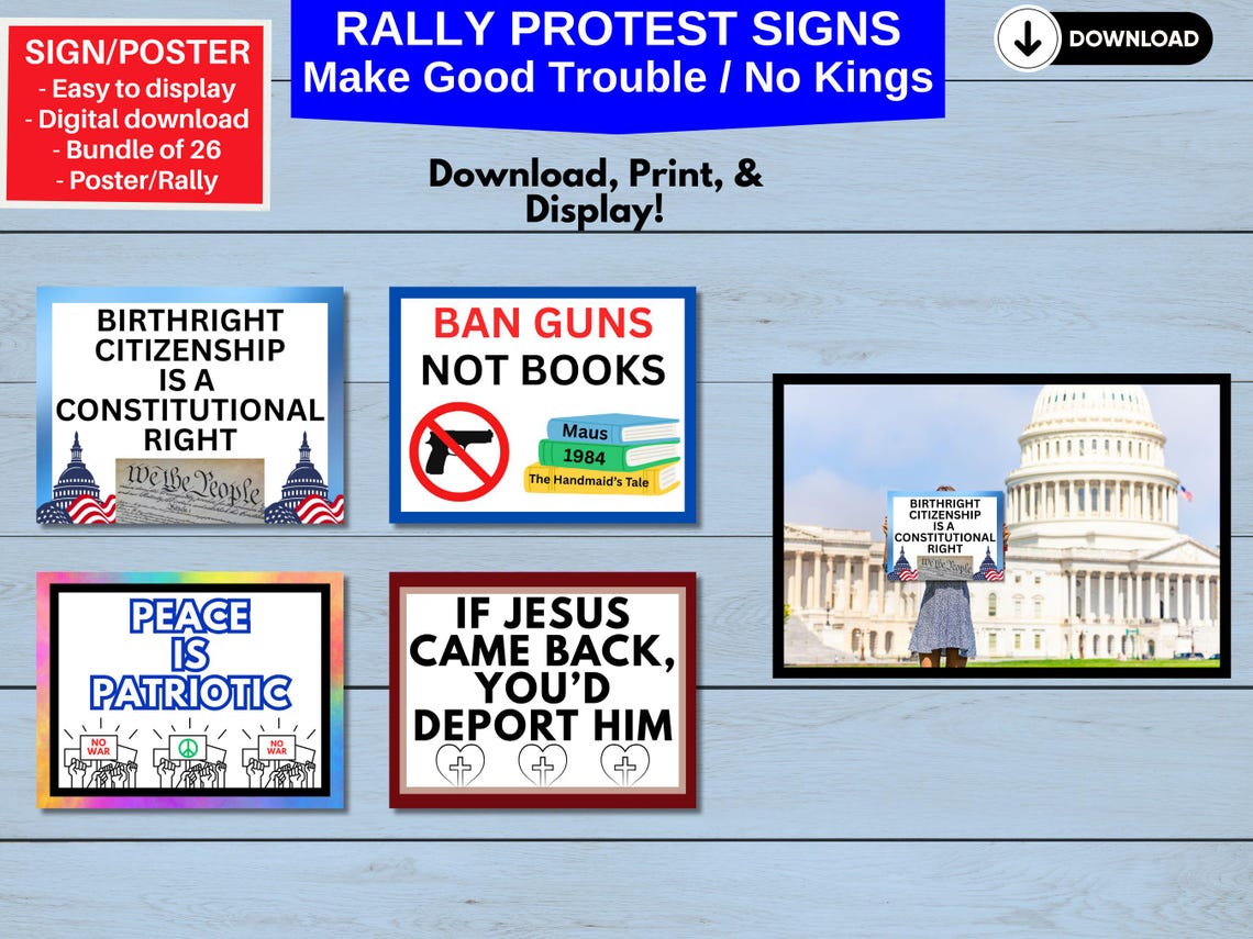 Rally Protest Signs Bundle, Digital Download , Make Good Trouble No ...