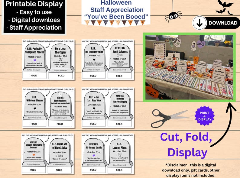 Halloween Staff Appreciation Printable, “you’ve Been Booed” Teacher ...