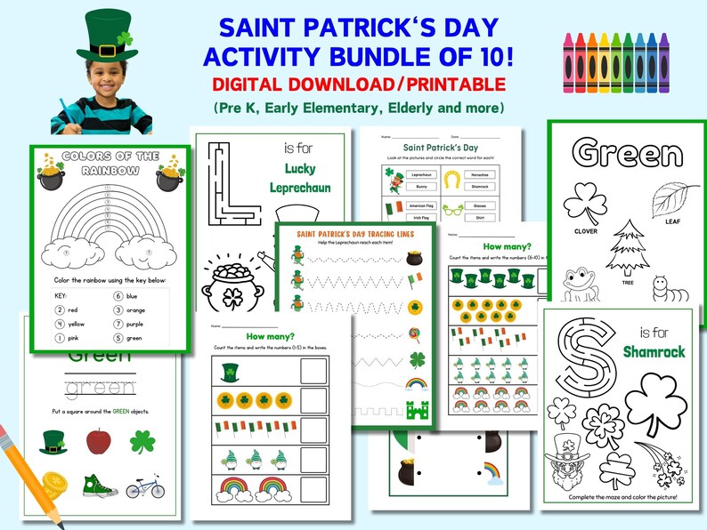 St. Patrick's Day Fun for Learners: Prek & Early Elementary Worksheet ...