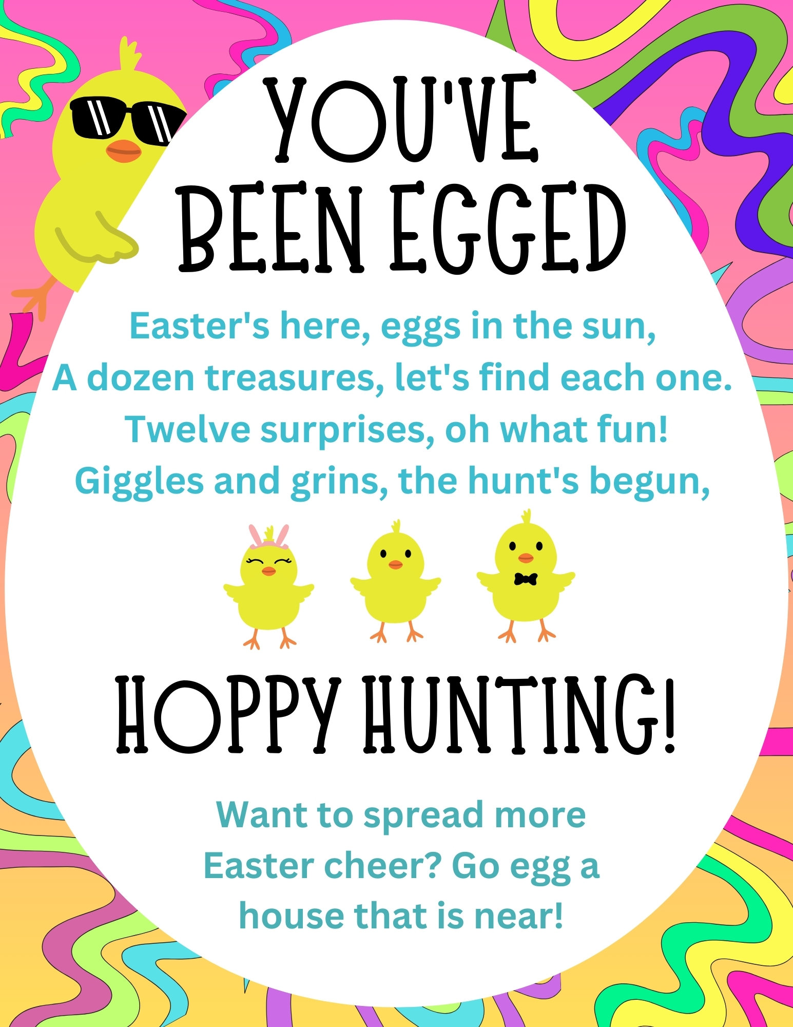 You've Been Egged Easter Game, Gift, Neighborhood Easter Egg Hunt ...