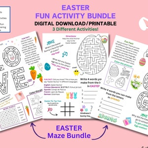 Easter Fun Activity Pack: Mazes, Jokes, & More! Perfect for Kids ...