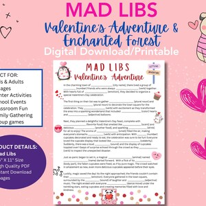 Valentine-themed Mad Libs, Class Activity, Family Party, Group Game ...