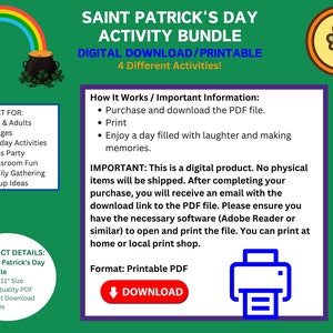 Saint Patrick's Day Activity Bundle, Word Scramble, Scattergories, A to ...