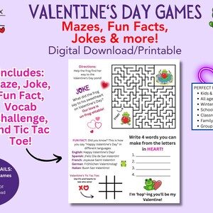Valentine's Day Activity Sheets Bundle, Fun for All Ages, Class ...